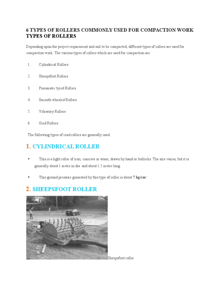 6 Types of Rollers | PDF | Engineering | Road Transport
