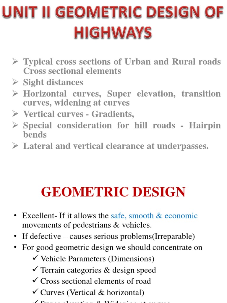 Geometric Design of Roads and Hill Considerations | PDF | Traffic | Slope