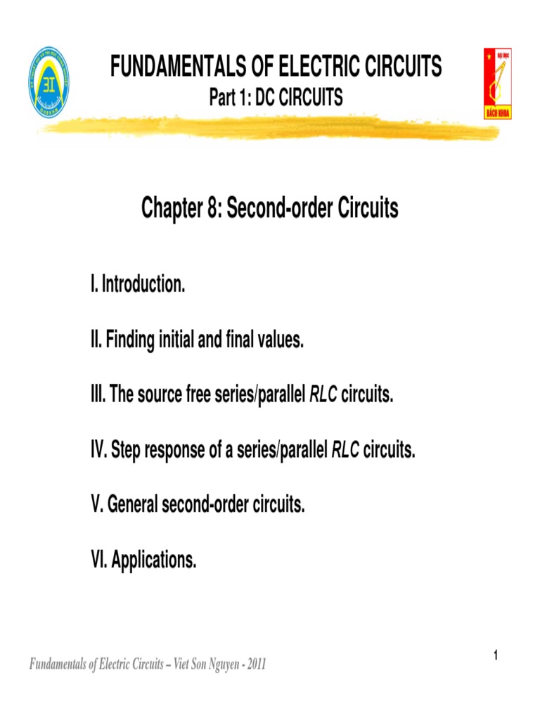 EE3706 - Chapter 8 - Second Order Circuits | PDF | Analog Circuits | Electrical Circuits