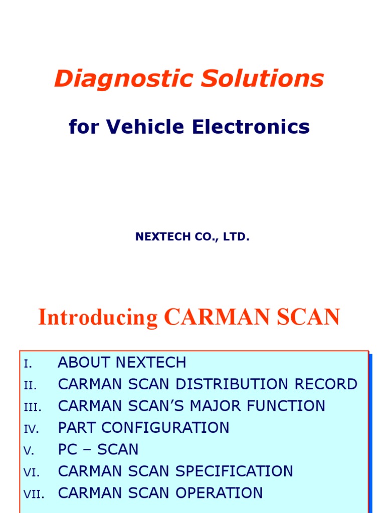 Carman Scan Tool Overview and Functions | PDF | Electronics ...