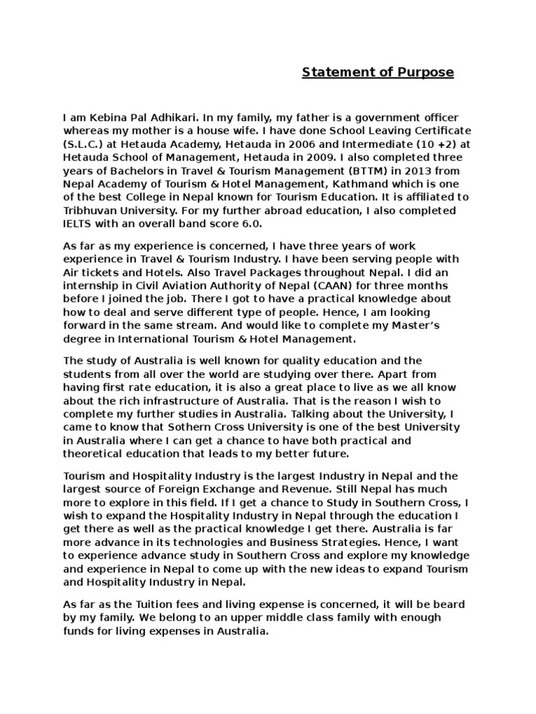 Statement of Purpose | PDF | Career & Growth