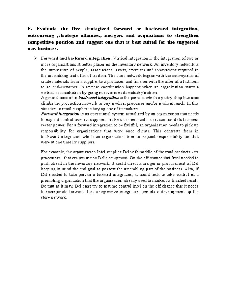 Forward and Backward Integration: Vertical Integration Is The ...