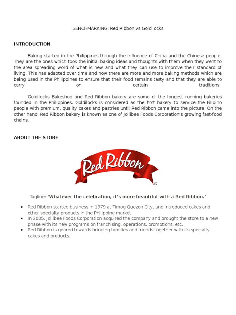 Red Ribbon vs Goldilocks: A Price Comparison | PDF | Bakery | Food And ...