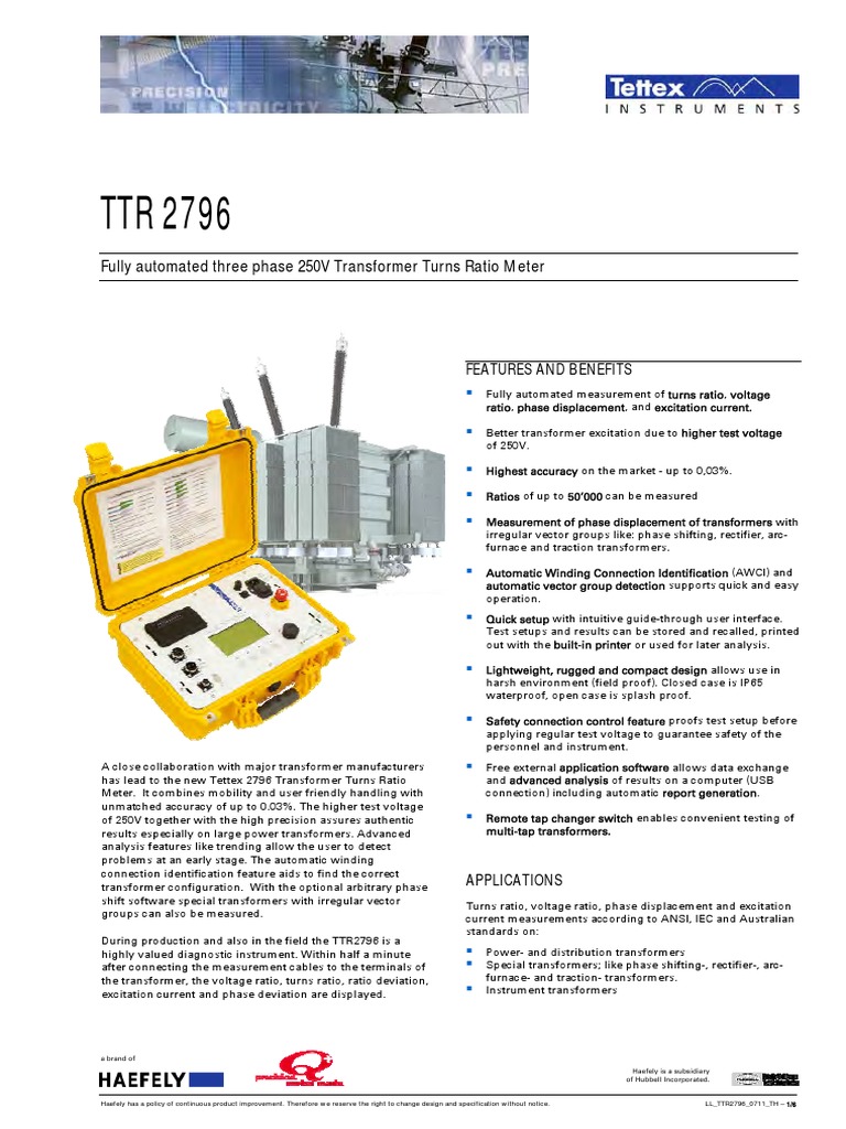 Tettex TTR 2796 | PDF | Transformer | Software