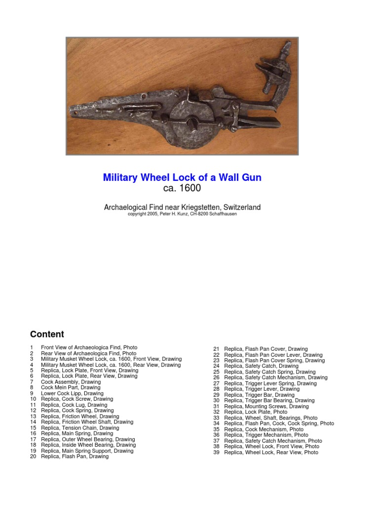 Military Musket Wheel Lock, CA. 1600 | PDF | Trigger (Firearms) | Tools