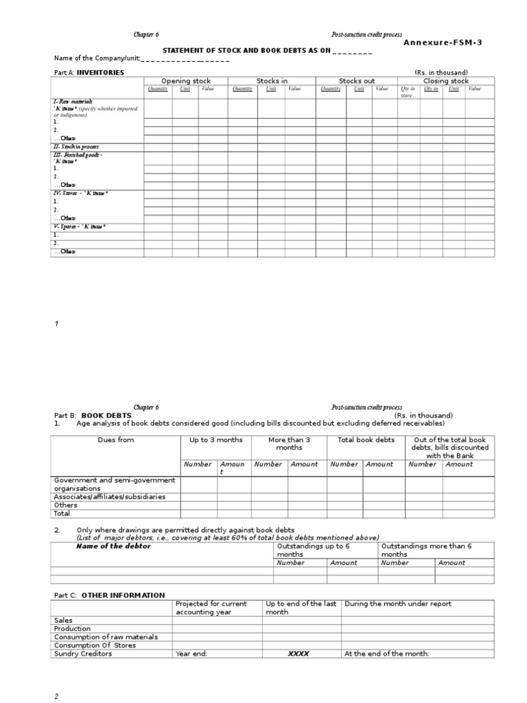 Stock Statement.doc | Stocks | Valuation (Finance)