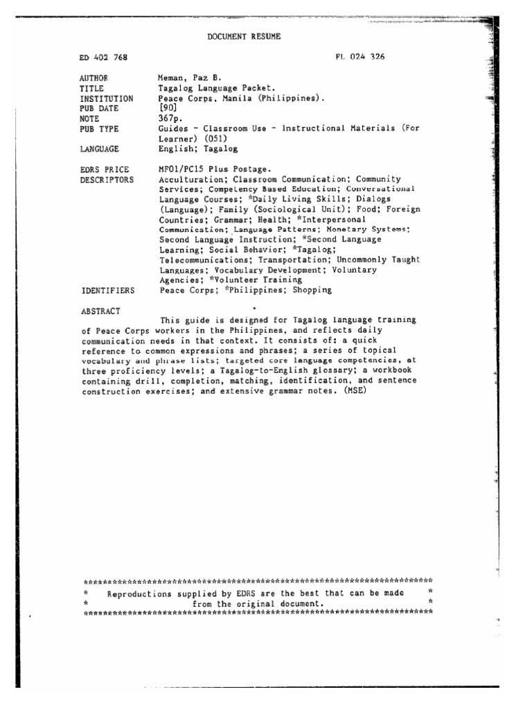 Learn Tagalog PDF | PDF