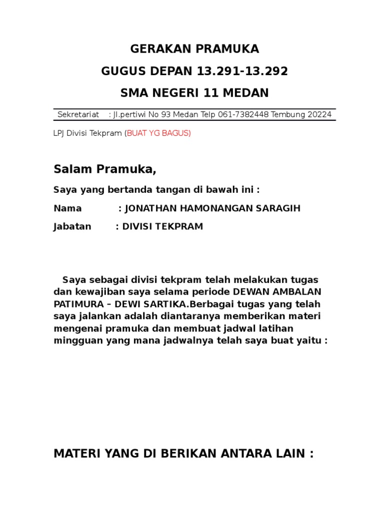 Contoh LPJ | PDF
