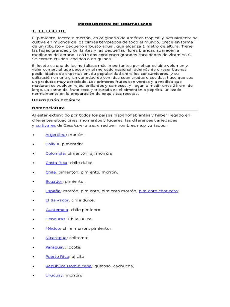 Locote | PDF | Pimiento | Ají picante