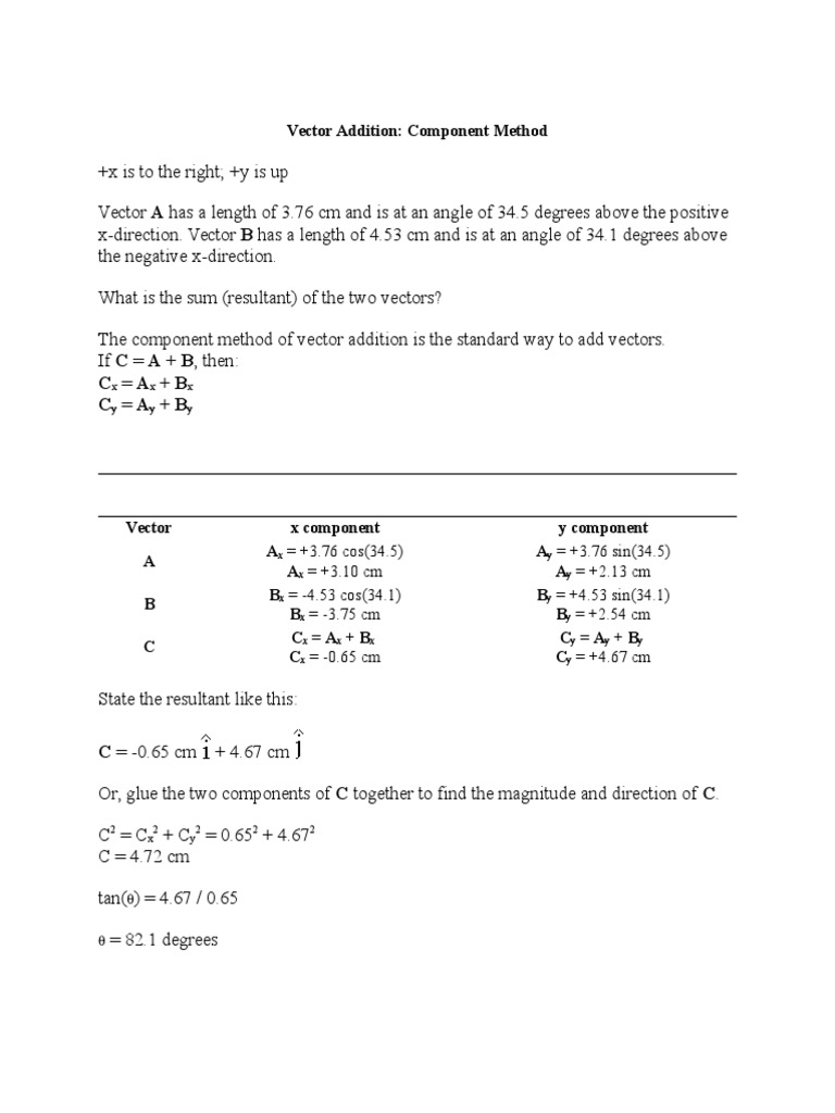 Vector Addition | PDF | Trigonometric Functions | Euclidean Vector