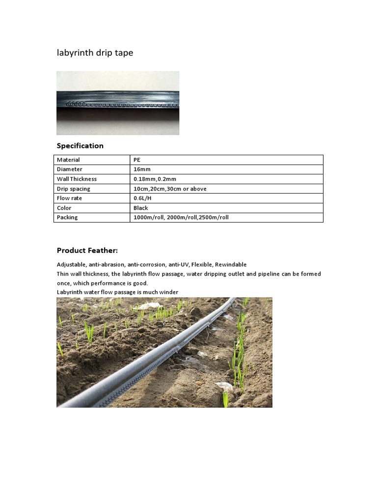 Labyrinth Drip Tape | PDF