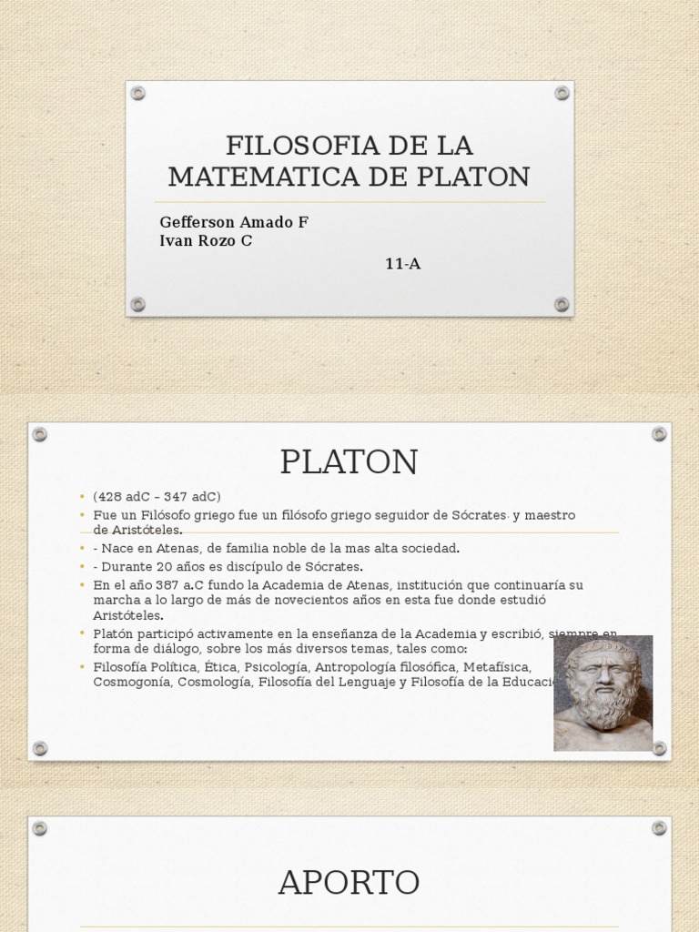 Filosofia de La Matematica de Platon | Descargar gratis PDF | Platón ...