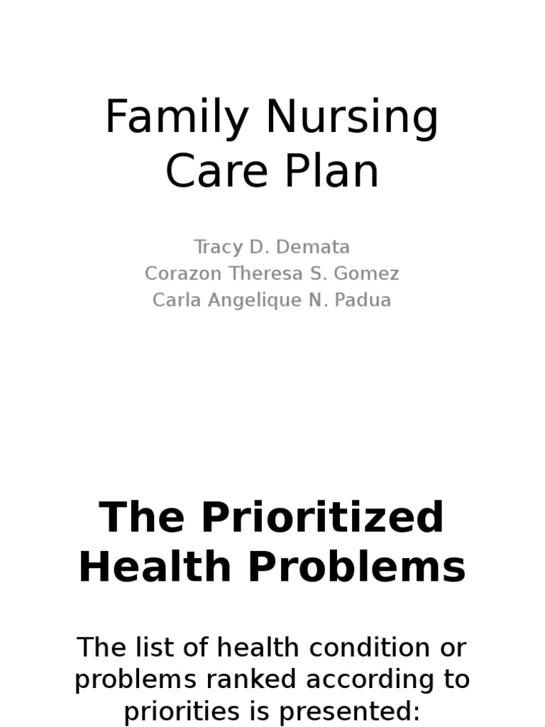 Family Nursing Care Plan | PDF | Nursing | Safety