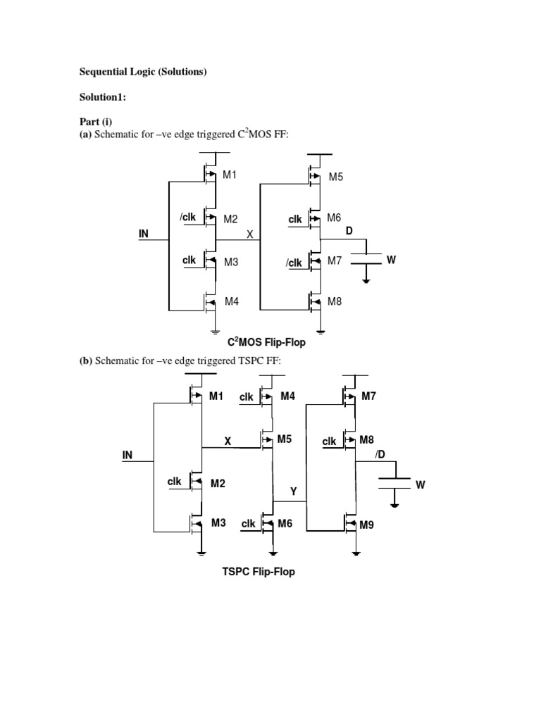 TSPC and C2MOS Flip-Flop Sizing | PDF | Logic Gate | Digital Technology