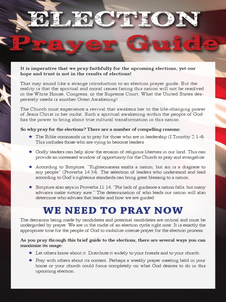 Election Prayer Guide For USA | PDF | Prayer | Voting