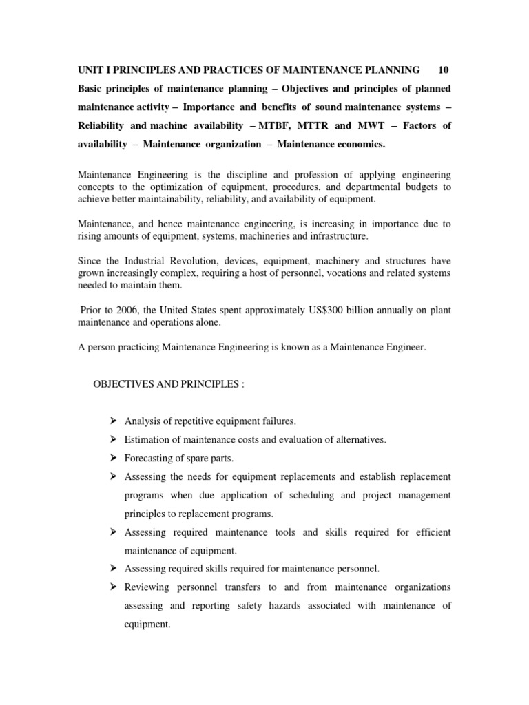 Maintenance Engineering | PDF | Reliability Engineering | Lubrication