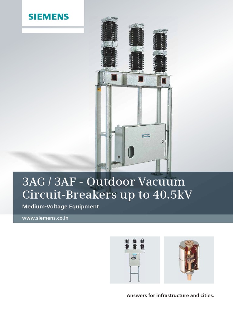 3AG 3AF Outdoor Vacuum Circuit-Breakers Up To 40.5kV PDF | PDF ...