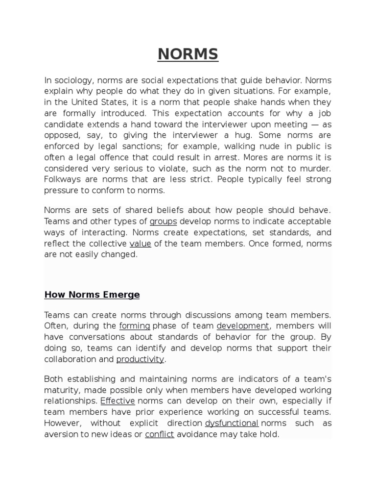 Group Norms | Norm (Social) | Behavior