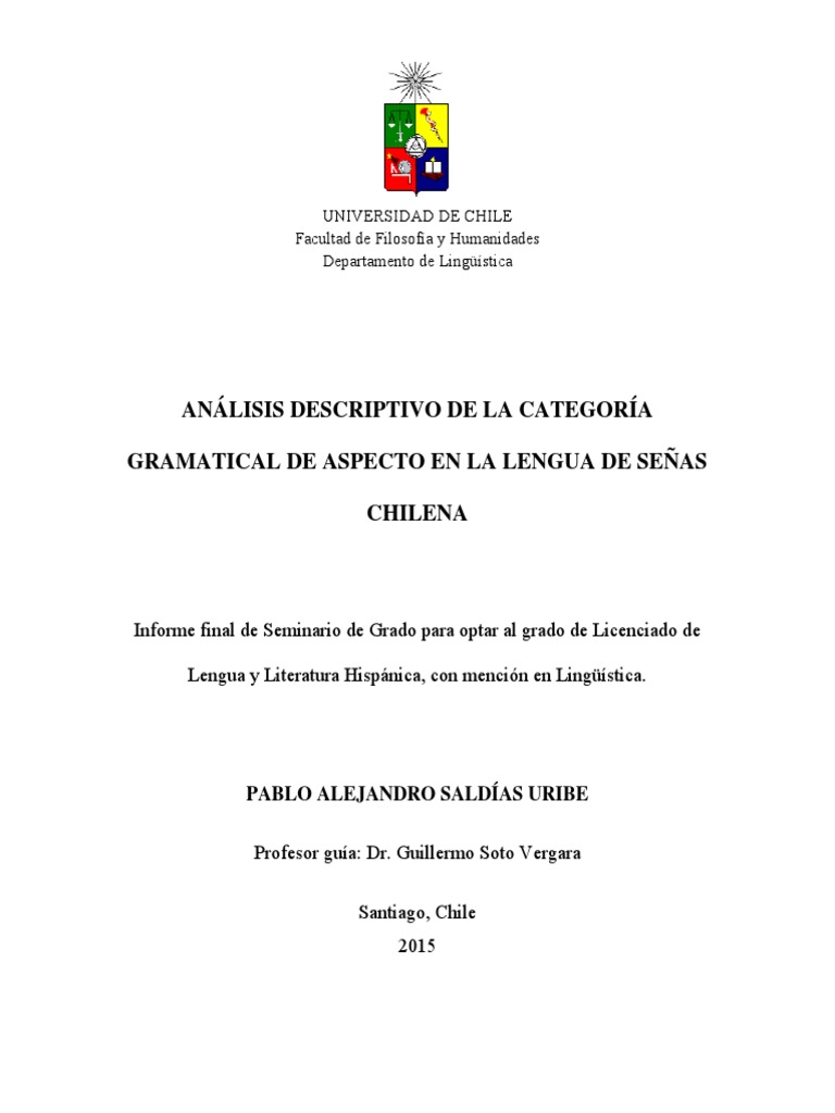 Aspecto Gramatical en LSCh | PDF | Morfología (Lingüística) | Palabra