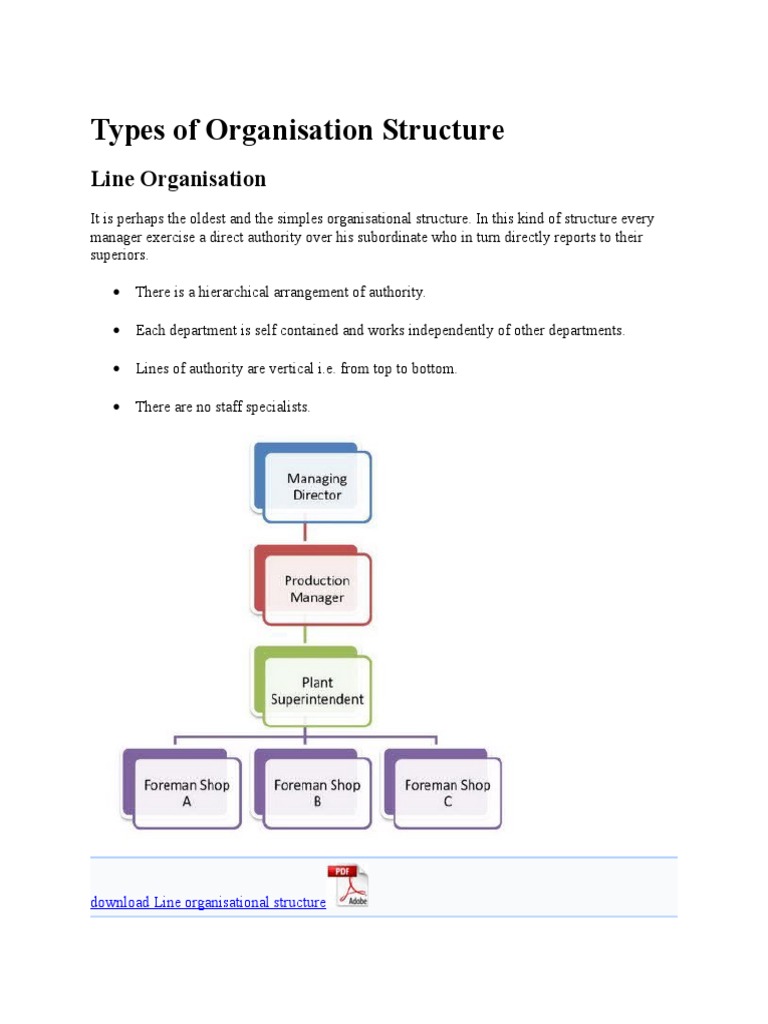 Types of Organisation Structure | Download Free PDF | Organizational ...