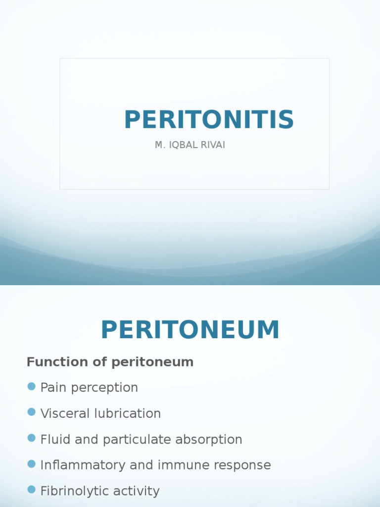 PERITONITIS | PDF | Gastroenterology | Medicine