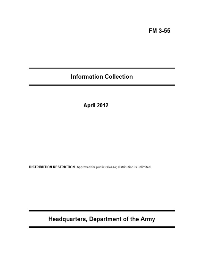 FM 3-55 Information Collection | PDF | Reconnaissance | Military ...