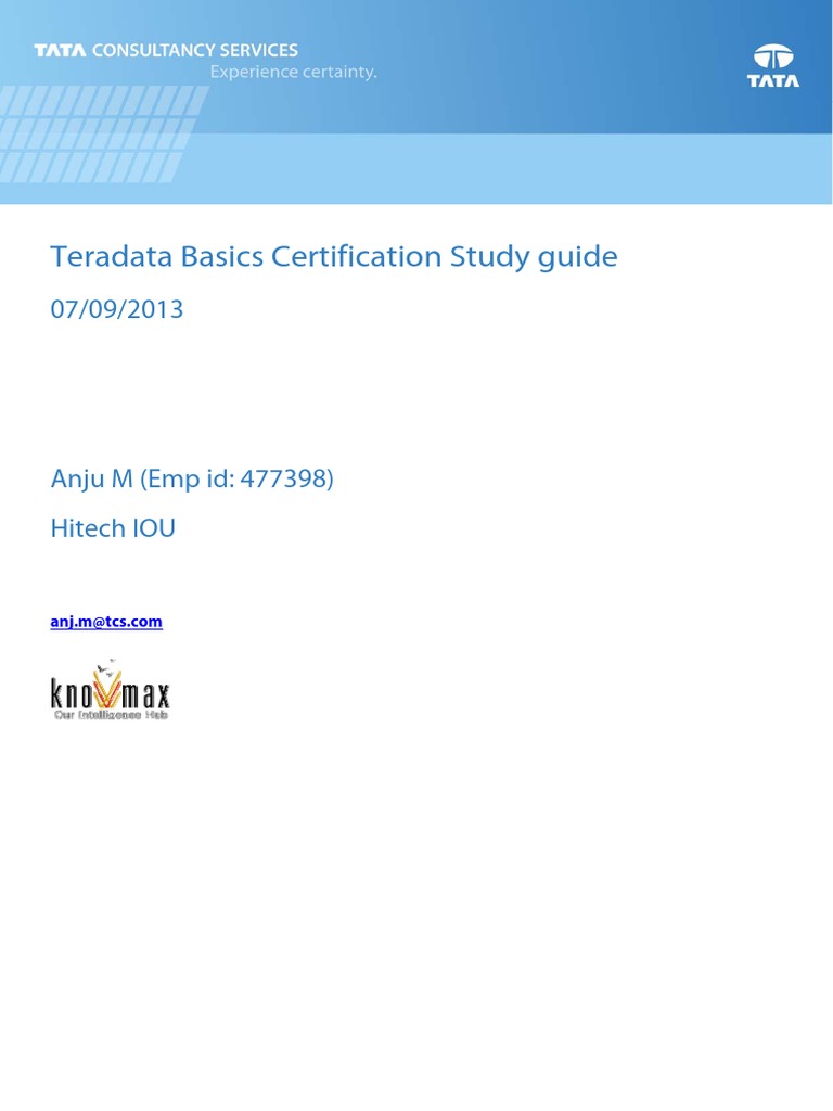 Training Material - Teradata Basics Certification | PDF | Database Index | Data Warehouse