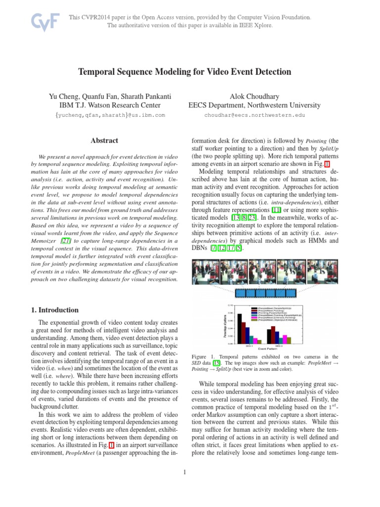 Temporal Sequence Modeling For Video Event Detection | PDF | Statistical Classification | Image ...