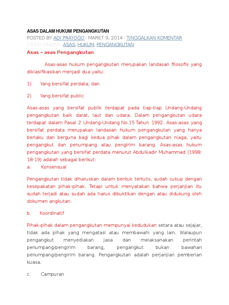Asas Dalam Hukum | PDF