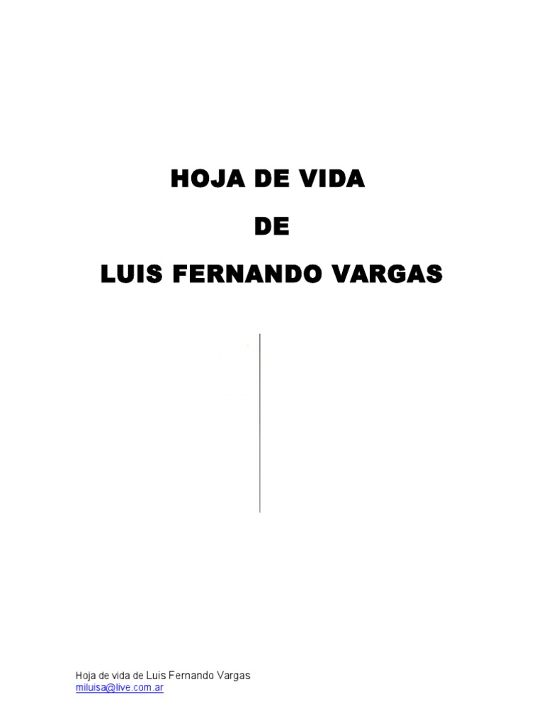 Hoja de Vida Luis Fernando Vargas | PDF | Política | Ciencias sociales