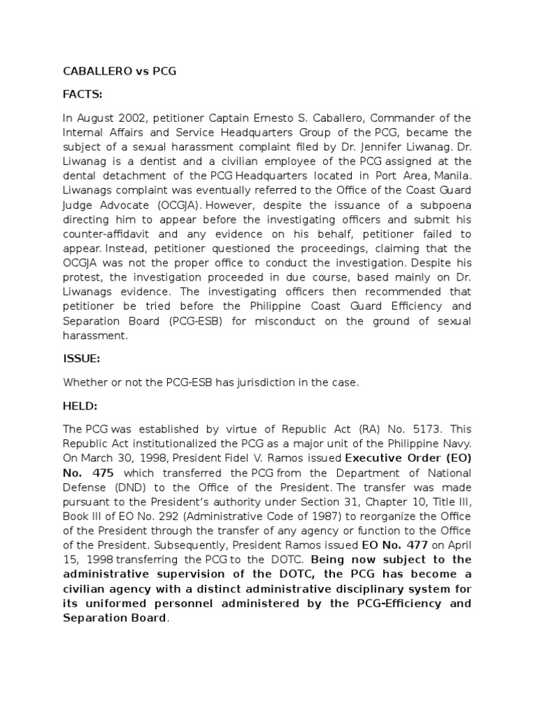 CABALLERO Vs PCG | PDF