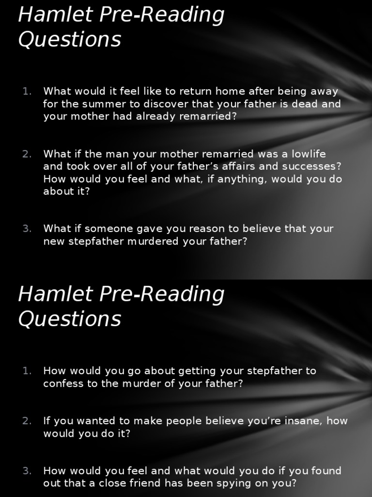 Hamlet Questions and Activities Slides | PDF | Hamlet