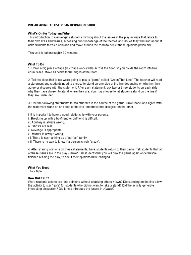 Cross The Line Activity For Prereading | PDF