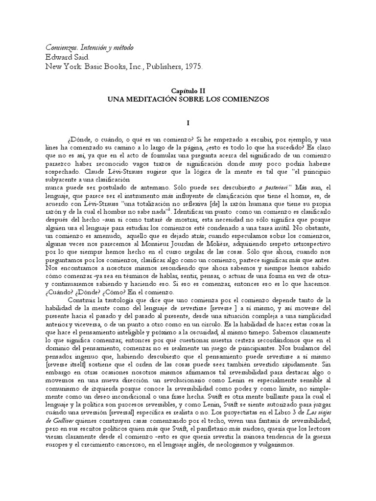 BEGINNINGS Edward Said Capitulo II | PDF | Friedrich Nietzsche ...