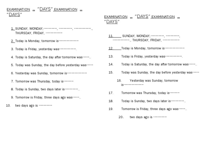 Examination "Days" | PDF