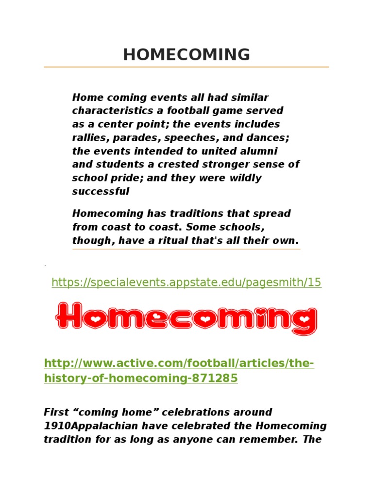 Homecoming 2 | PDF | Travel