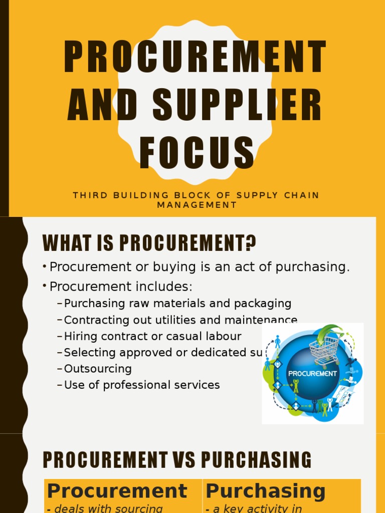SCM - Procurement and Supplier Focus | Procurement | Outsourcing