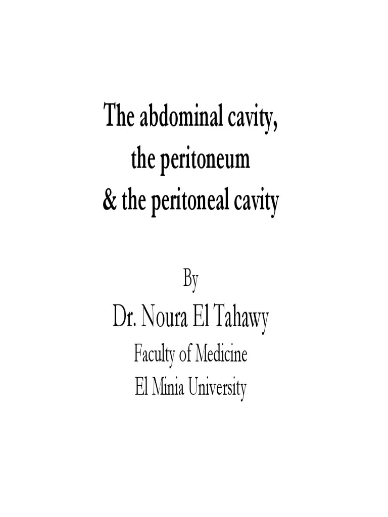 The Abdominal Cavity, The Peritoneum & The Peritoneal Cavity | PDF ...