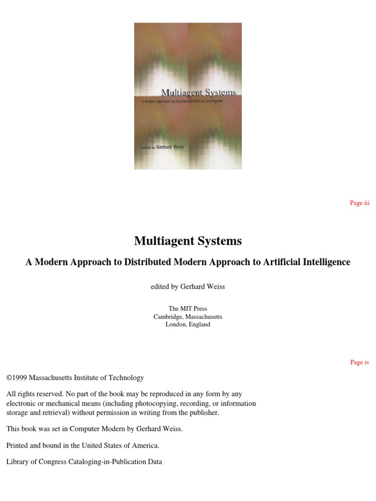 1999-Multiagent Systems, A Modern Approach To Distributed Artificial Intelligence PDF | PDF