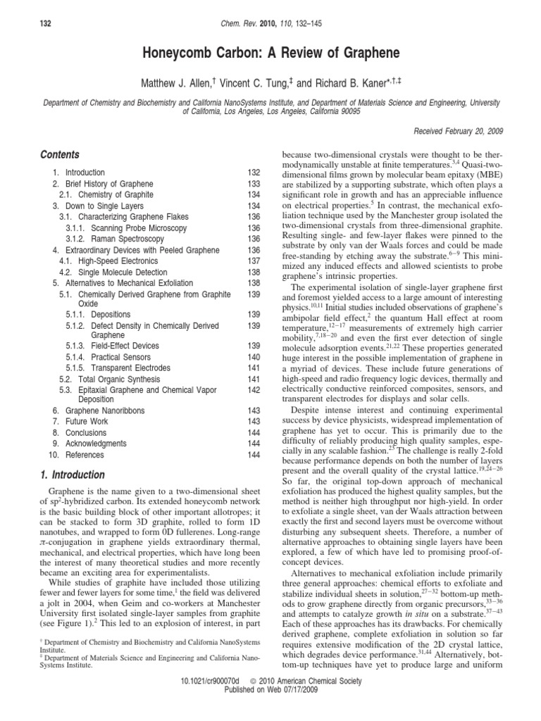 ChemRevV110p132 (2010) Graphene Cr900070d | PDF