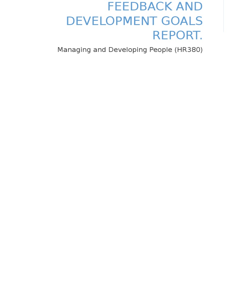 Feedback and Development Goals Report | PDF | Negotiation | Competence ...