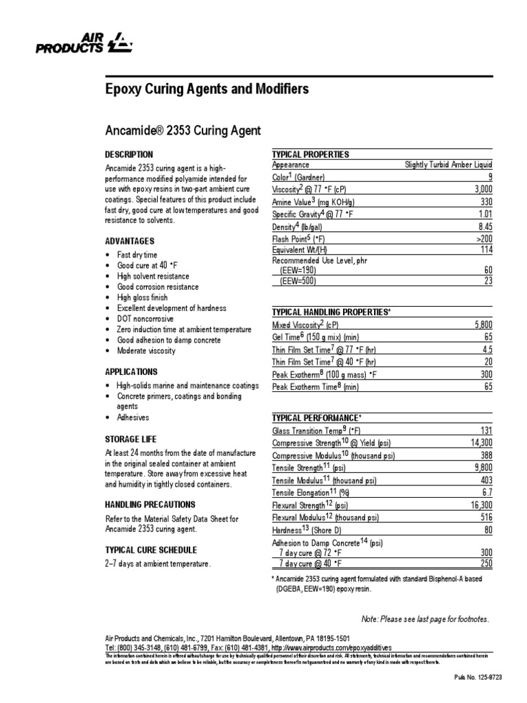 Air Products - Ancamide 2353 - TDS | PDF | Epoxy | Chemistry