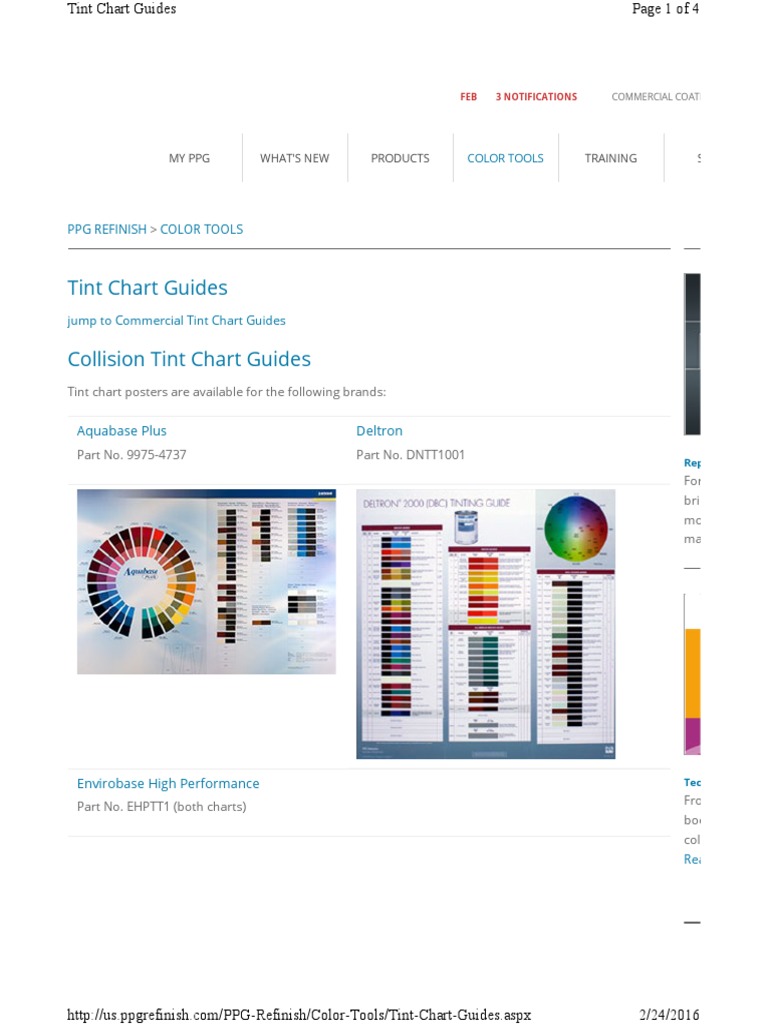 PPG Tint Chart G | PDF