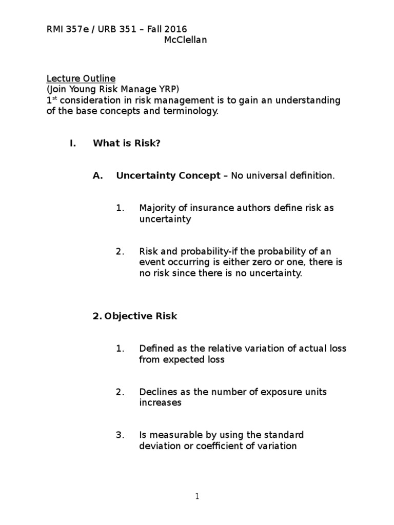 Understanding Risk Management Concepts | PDF | Reinsurance | Insurance