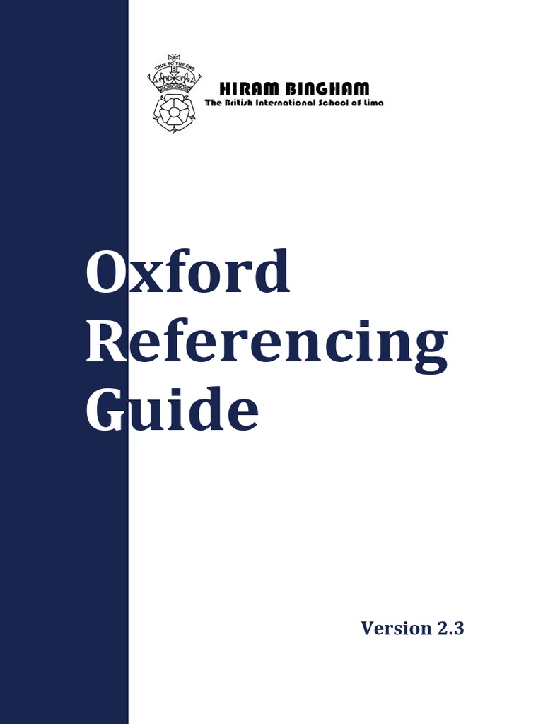 HB Oxford Referencing Guide English | PDF | Plagiarism | Bibliography
