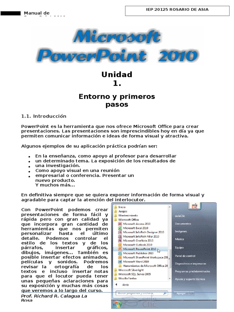 Manual PPT 2010 3ro | PDF | Microsoft PowerPoint | Point and Click