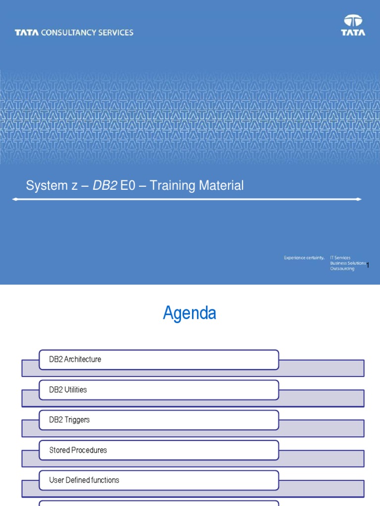 Db2 E1 Training Material Ver1.0 | PDF | Ibm Db2 | Sql