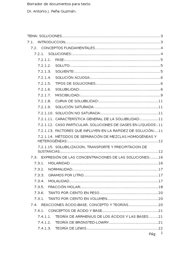 Tema de Soluciones. | PDF | Solubilidad | Química Física