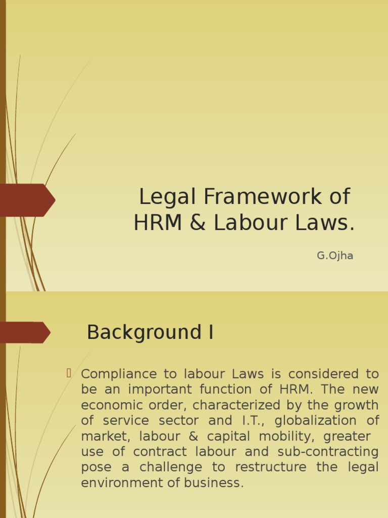 Legal Framework of HRM and Labour Laws | PDF | Labour Law | Trade Union