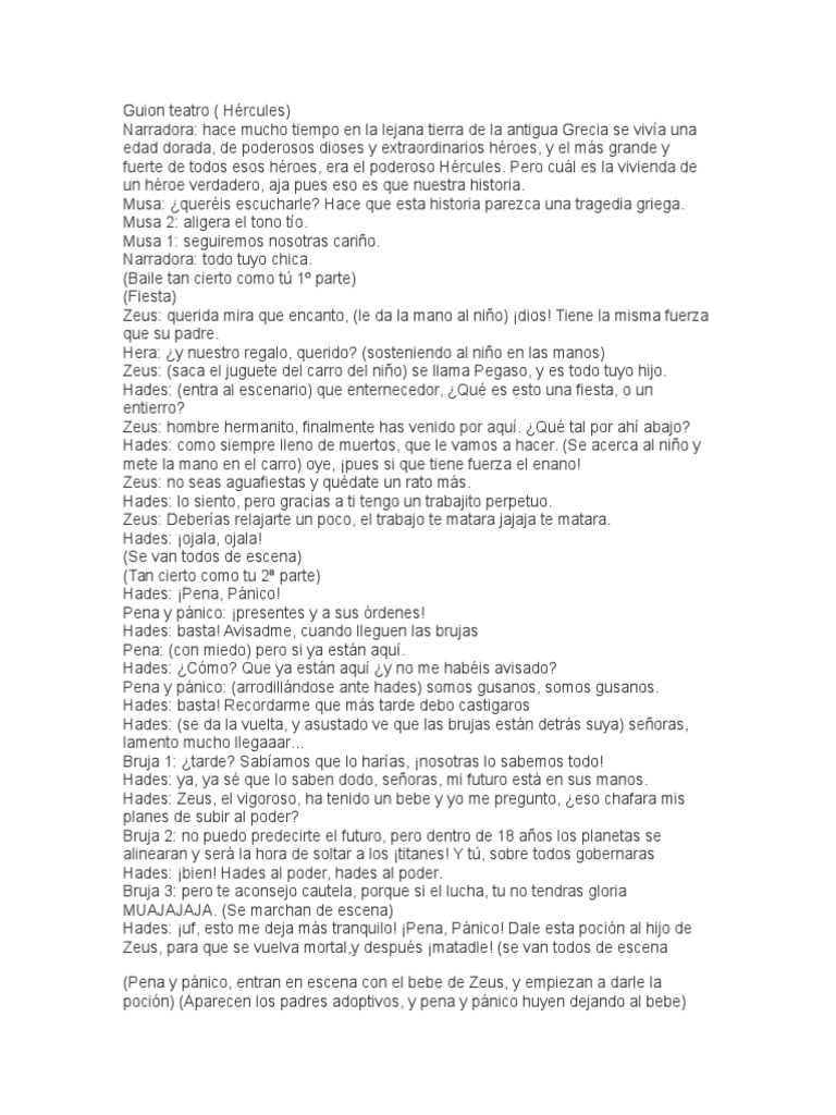 Script de Hercules | PDF | infierno | Hera